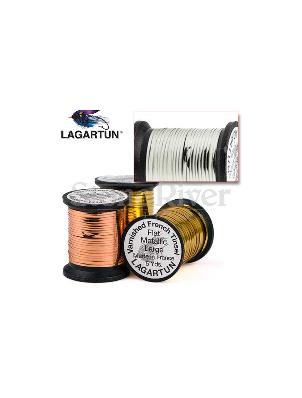 Lagartun's Flat Silver Metal Tinsel (Varnished)